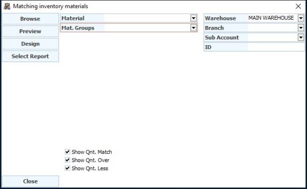 Matching inventory materials [ويكي الحلول المبتكرة - CS ERP Wiki]